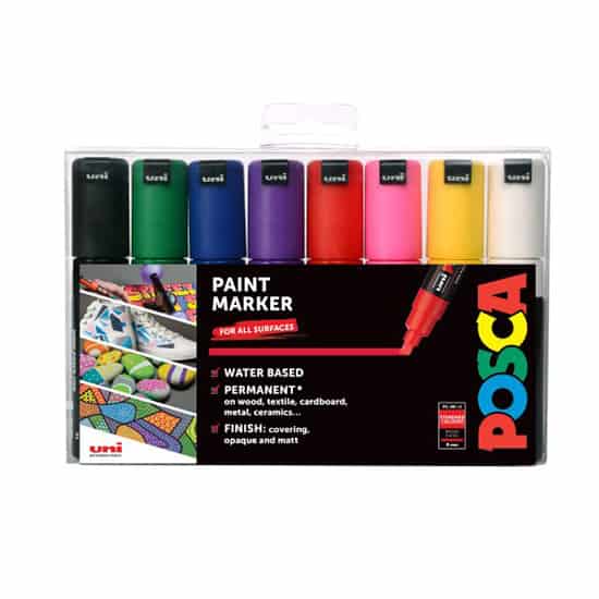 UNI set PC-8k POSCA /8mm 8 kom osnovne boje - Opremikancelariju.rs - OK